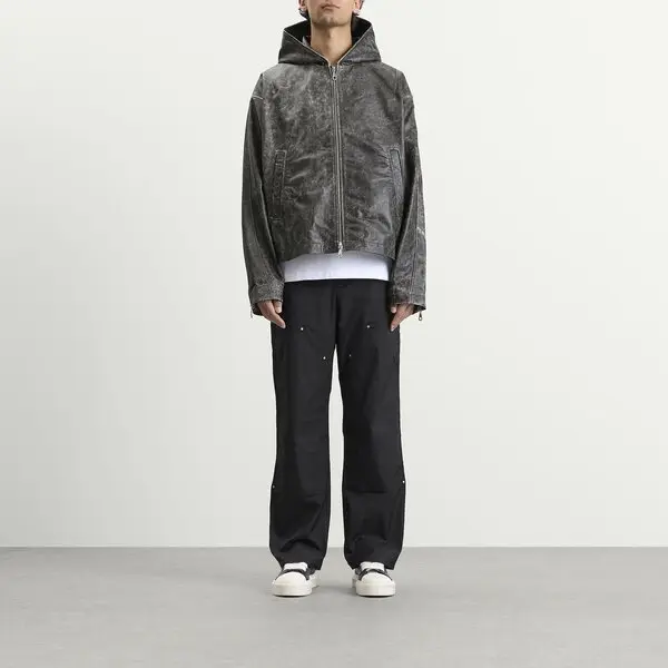 COLE BUXTON Cb Hooded Leather Jacket