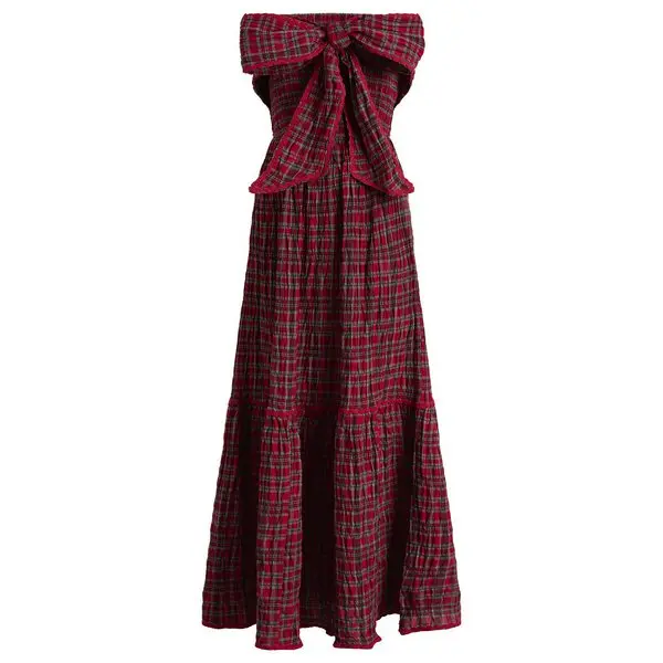 DAMSON MADDER Mia Midi Dress - Red
