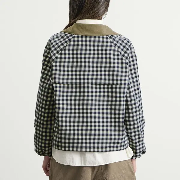 Barbour Ovingham Casual Jacket - Gingham Navy/neutral