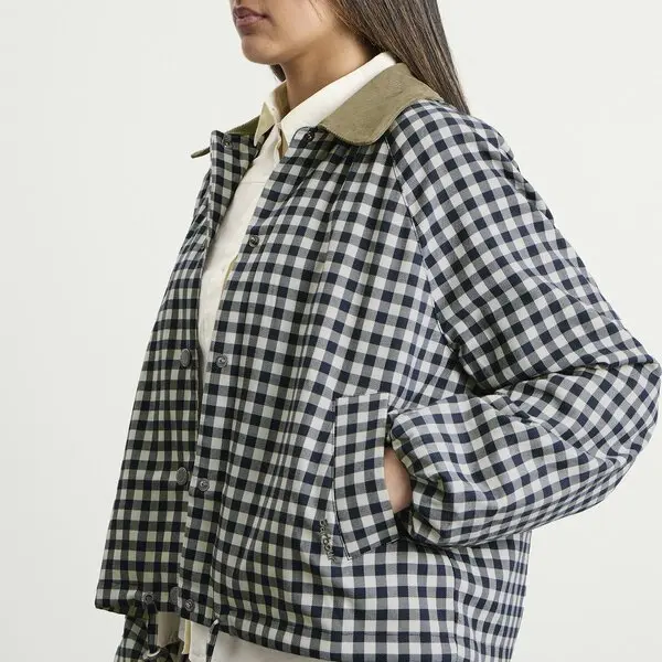 Barbour Ovingham Casual Jacket - Gingham Navy/neutral