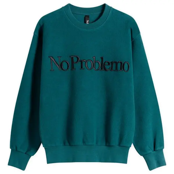 NO PROBLEMO Reverse Fleece Sweatshirt - Teal