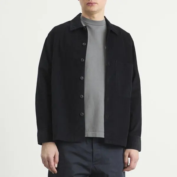 Universal Works Fine Cord Fatigue Overshirt - Black