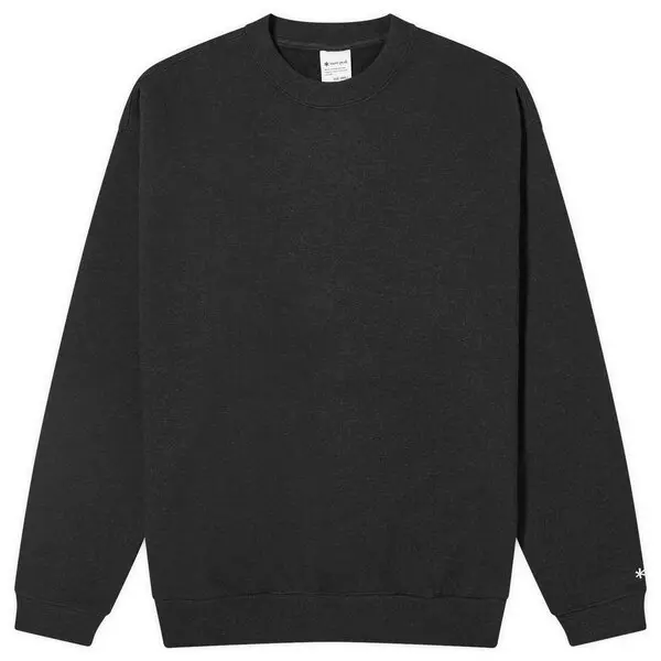 SNOW PEAK Recycled Cotton Crew Neck Sweat - Black