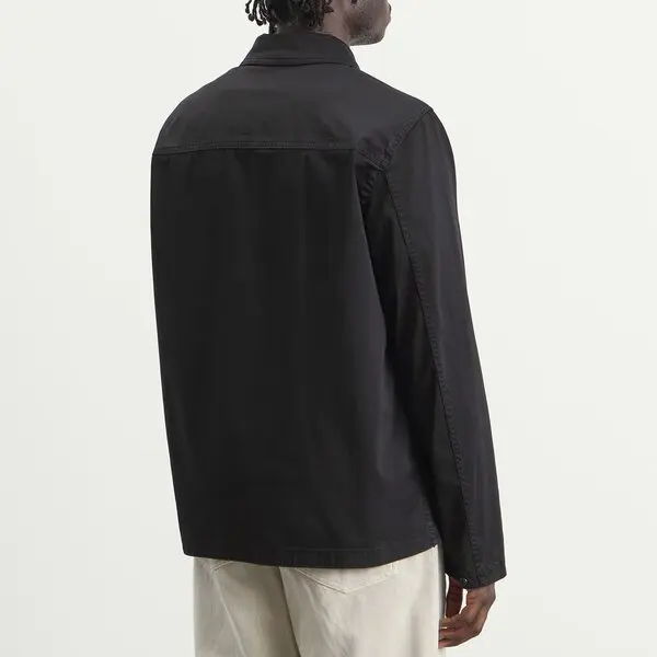 Stone Island Organic Cotton Sateen Zip Shirt Jacket - Black