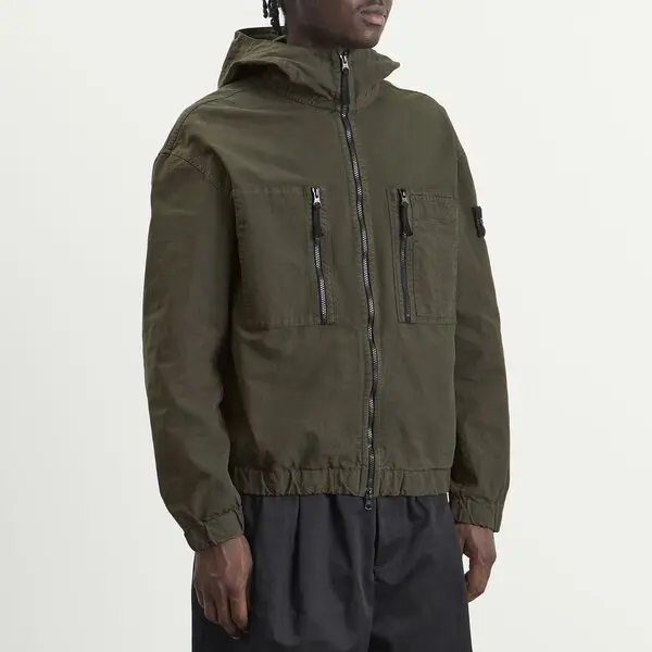 Stone Island Organic Cotton Ripstop Hooded Jacket