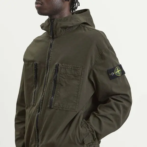 Stone Island Organic Cotton Ripstop Hooded Jacket