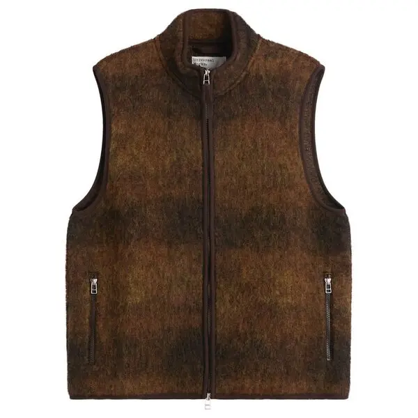 Universal Works Alps Fleece Climbing Gilet - Brown