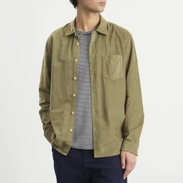 Folk Direction Babycord Shirt - Olive