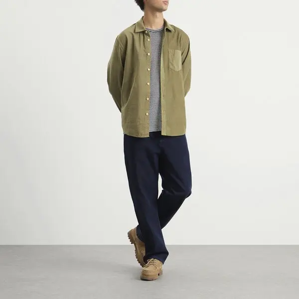 Folk Direction Babycord Shirt - Olive
