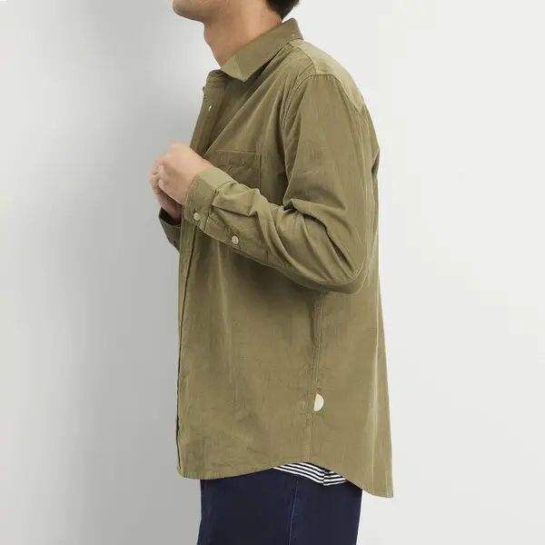 Folk Direction Babycord Shirt - Olive