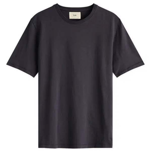 Folk Contrast Sleeve T-shirt - Soft Black