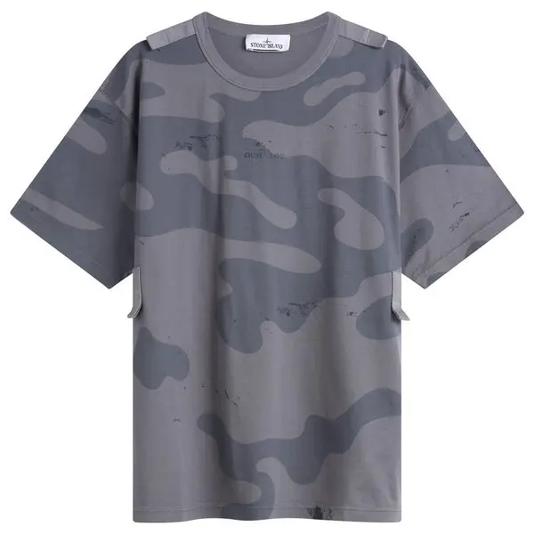 Stone Island Camouflage T-shirt - Blue Grey