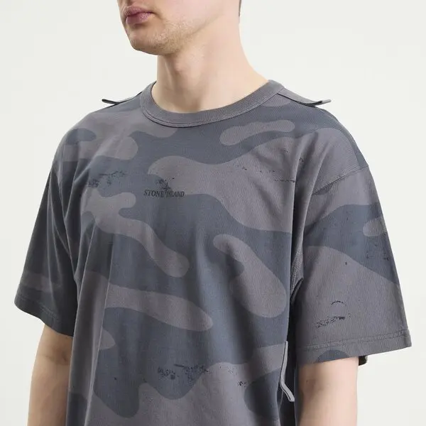 Stone Island Camouflage T-shirt - Blue Grey