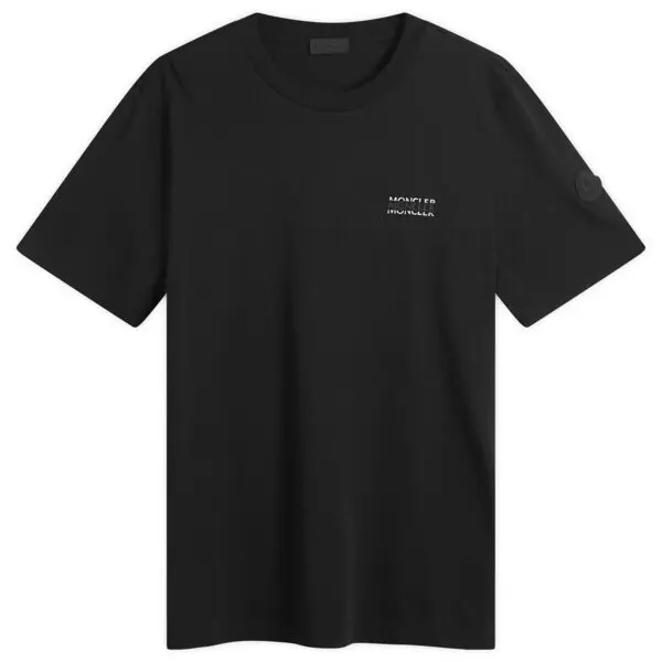 Moncler Stripe Logo Short Sleeve T-shirt - Black