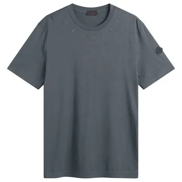Moncler Neckline Logo Short Sleeve T-shirt - Blue