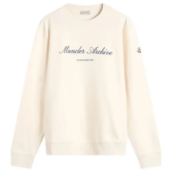 Moncler Archive Embroidered Logo Sweatshirt - Beige