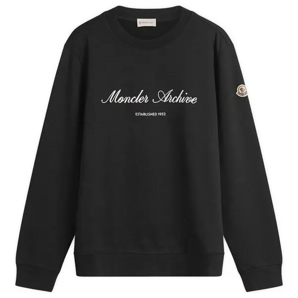 Moncler Archive Embroidered Logo Sweatshirt - Black