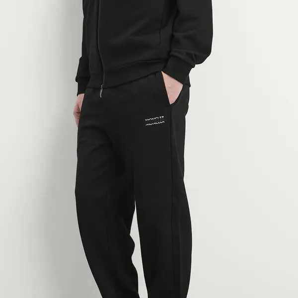 Moncler Stripe Logo Sweatpants - Black