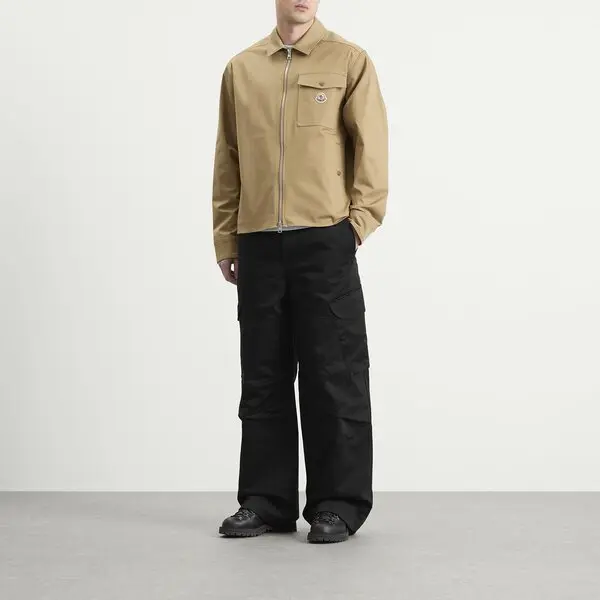 Moncler Gabardine Cotton Shirt Jacket - Beige
