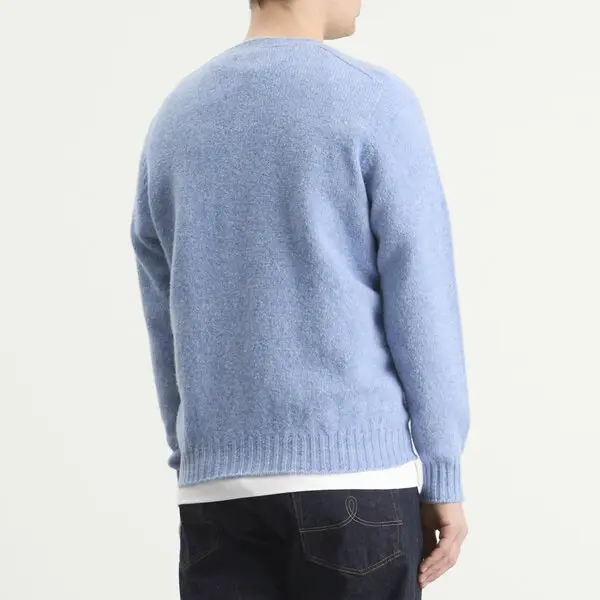 JAMIESON'S OF SHETLAND Wool Crewneck Jumper - Blue Danube