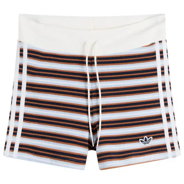Adidas Striped Terry Mini Shorts - Multicolor/crystal Sky