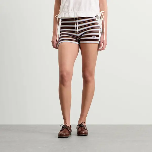 Adidas Striped Terry Mini Shorts
