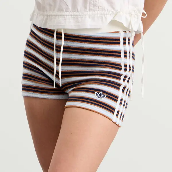 Adidas Striped Terry Mini Shorts