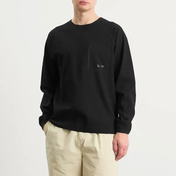 PURPLE MOUNTAIN OBSERVATORY Waffle Long Sleeve Pocket T-shirt