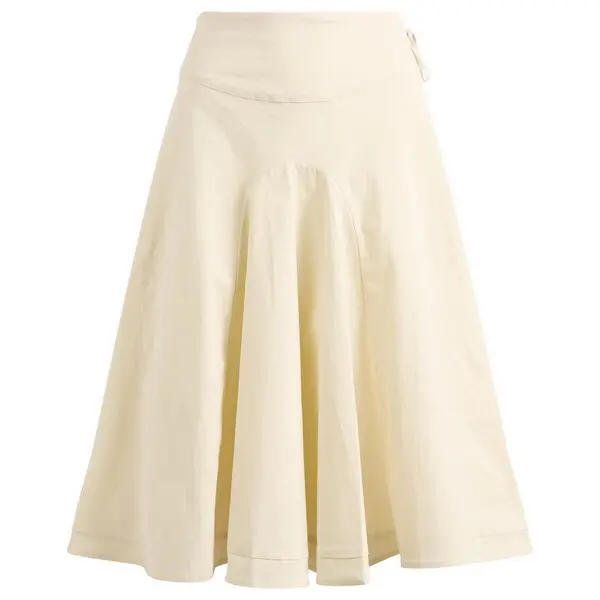 PEACHY DEN Missy Midi Skirt Presented End - Parchment