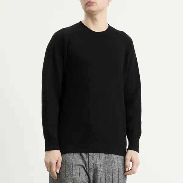 JAMIESON'S OF SHETLAND Crew Knit In Wool - Black