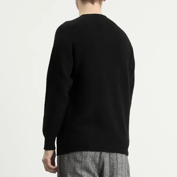 JAMIESON'S OF SHETLAND Crew Knit In Wool - Black