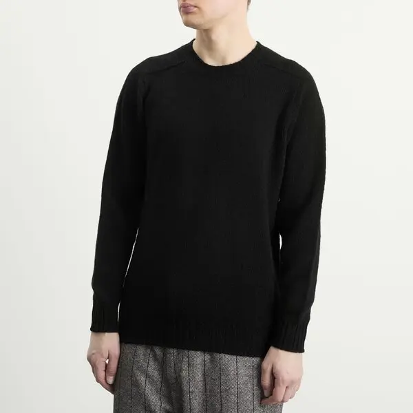 JAMIESON'S OF SHETLAND Crew Knit In Wool - Black