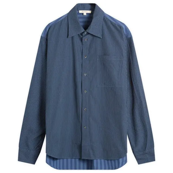 JW Anderson Patchwork Striped Shirt - Navy