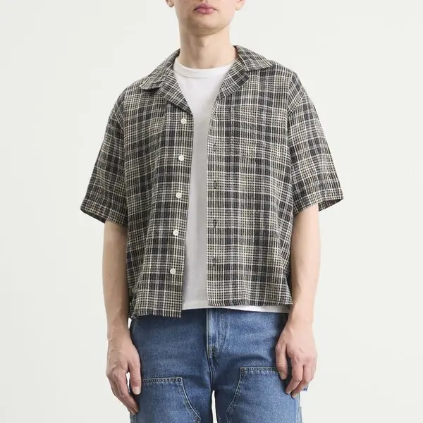 CORRIDOR Plaid Seersucker Short Sleeve Shirt