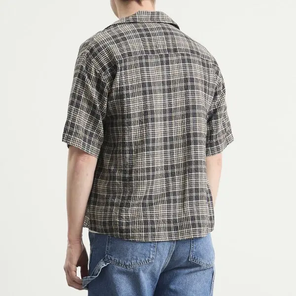 CORRIDOR Plaid Seersucker Short Sleeve Shirt