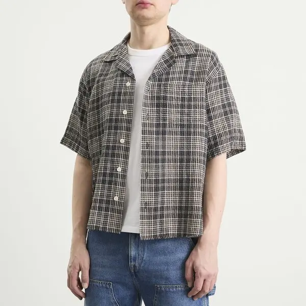 CORRIDOR Plaid Seersucker Short Sleeve Shirt