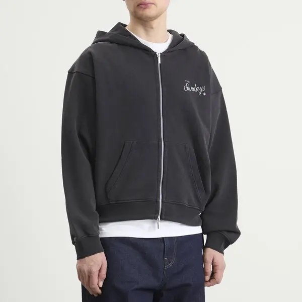 SNDYS. Zip Hoodie In | Size: | 100% Cotton | End Clothing - Black