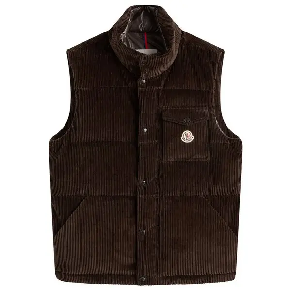 Moncler Agen Vest Maxi Corduroy Gilet - Brown