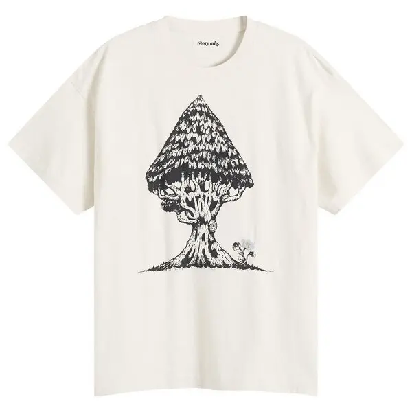 STORY MFG. Hand Embroidered Grateful T-shirt - Tree Hugging