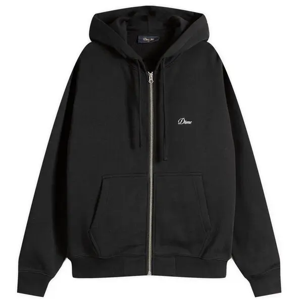 DIME Cursive Zip Hoodie - Black
