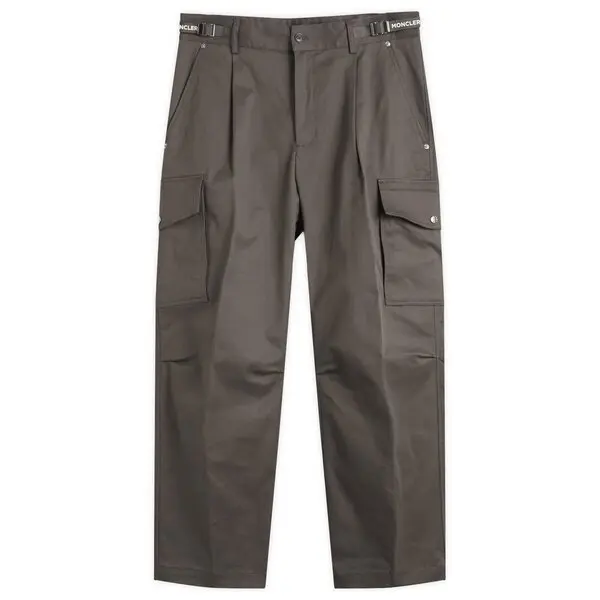 Moncler Gaberdine Cotton Cargo Trousers - Grey