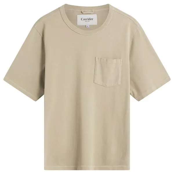 CORRIDOR Pocket Garment Dye T-shirt - Tan