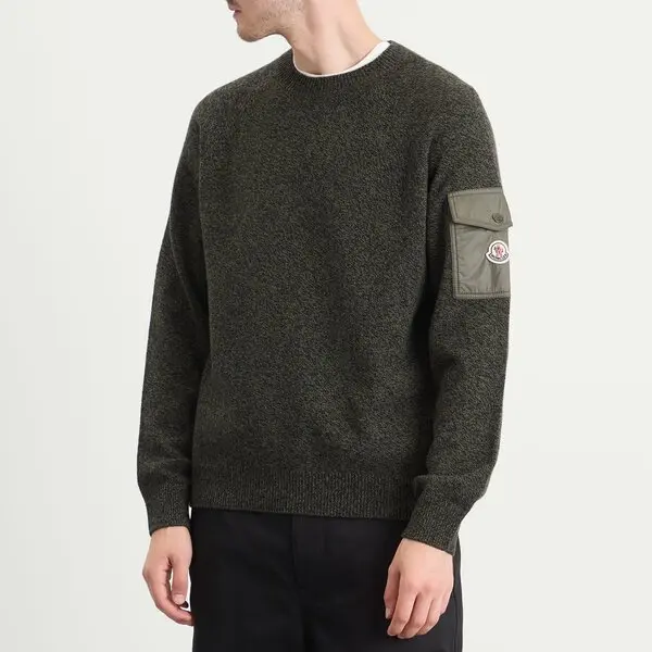 Moncler Wool Cashmere Mouline Crew Neck Jumper