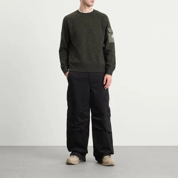 Moncler Wool Cashmere Mouline Crew Neck Jumper