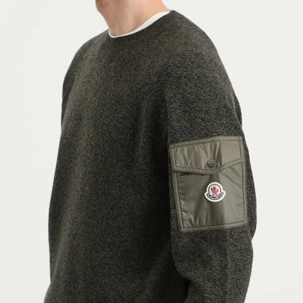Moncler Wool Cashmere Mouline Crew Neck Jumper