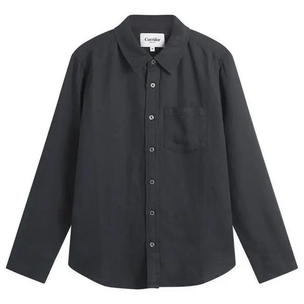 CORRIDOR Cotton Linen Shirt - Black
