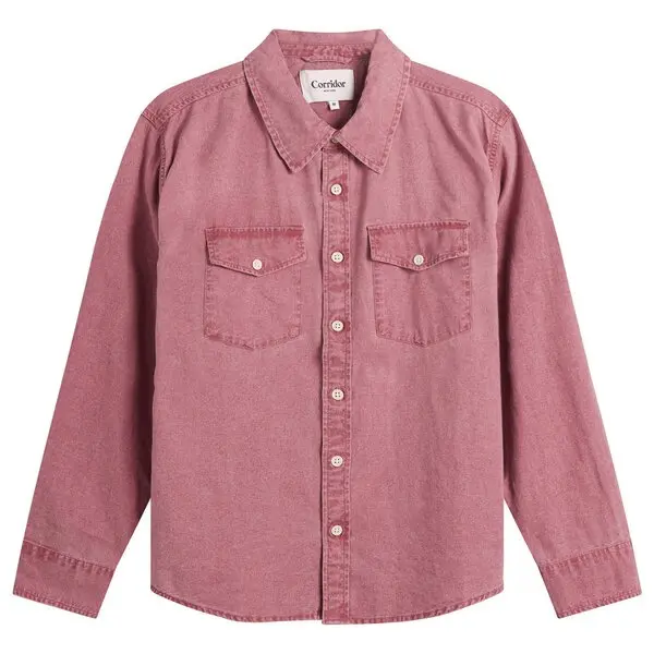 CORRIDOR Pigment Dye Canvas Shirt - Red