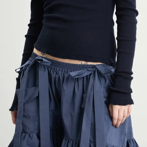 Cecilie Bahnsen Cai Ripstop Skirt - Navy