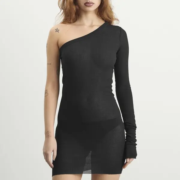 Rick Owens Ziggy One Shoulder Mini Dress