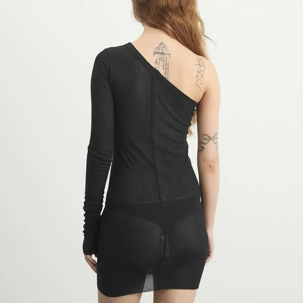 Rick Owens Ziggy One Shoulder Mini Dress